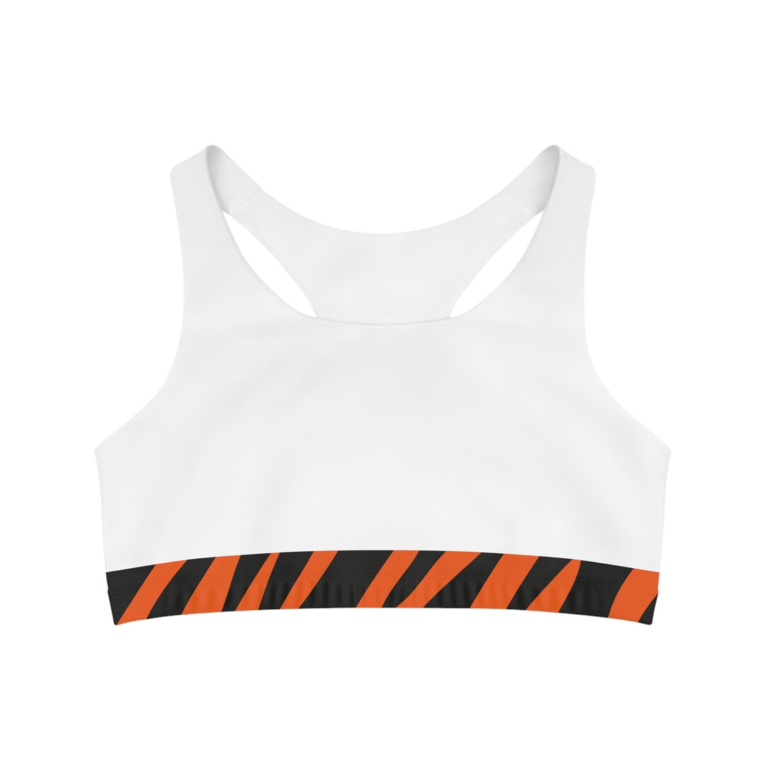 White Bengal Tiger Sports Bra Tiger Striped Bra Whiteout Game Bra ...
