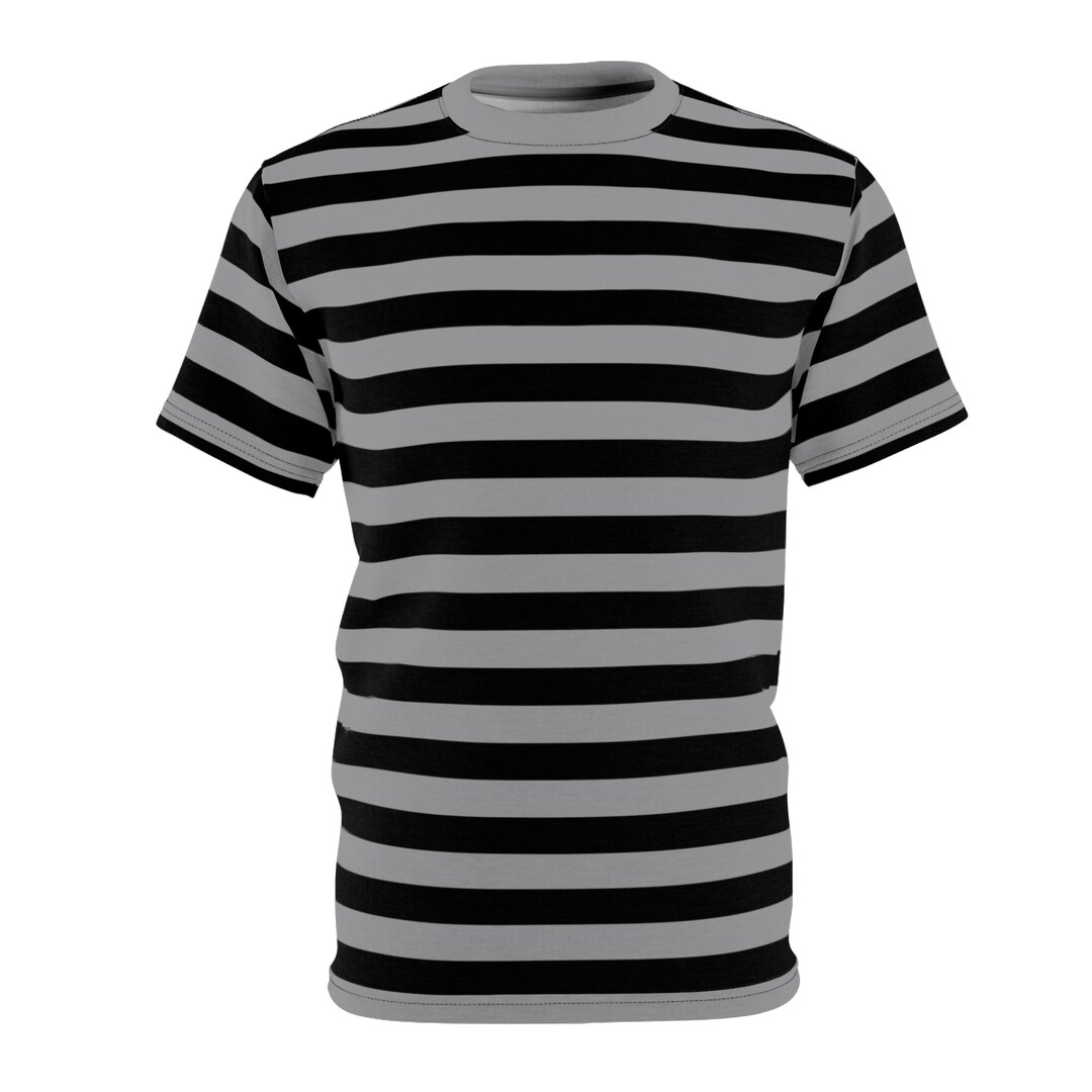 Gray & Black Striped T-shirt Minimalist Striped Gothic Emo T-shirt Punk ...