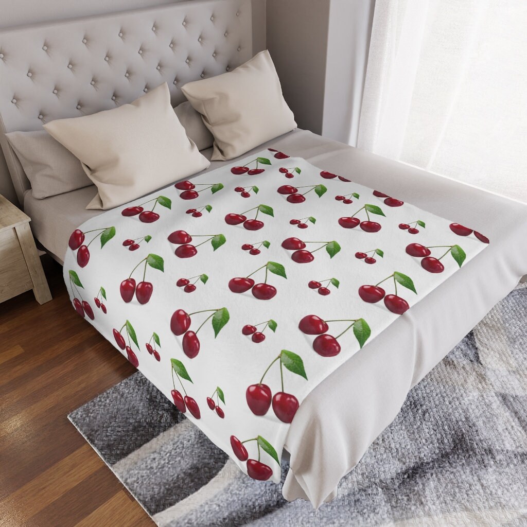 Cherry Blanket Red Pattern Throw Blanket Christmas Cherry Blanket ...