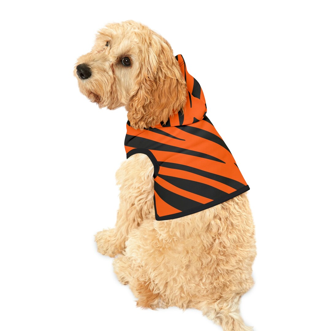 Orange Dog Hoodie Bengal Tiger Pet Hoodie Tiger Stripe Dog Hoodie ...