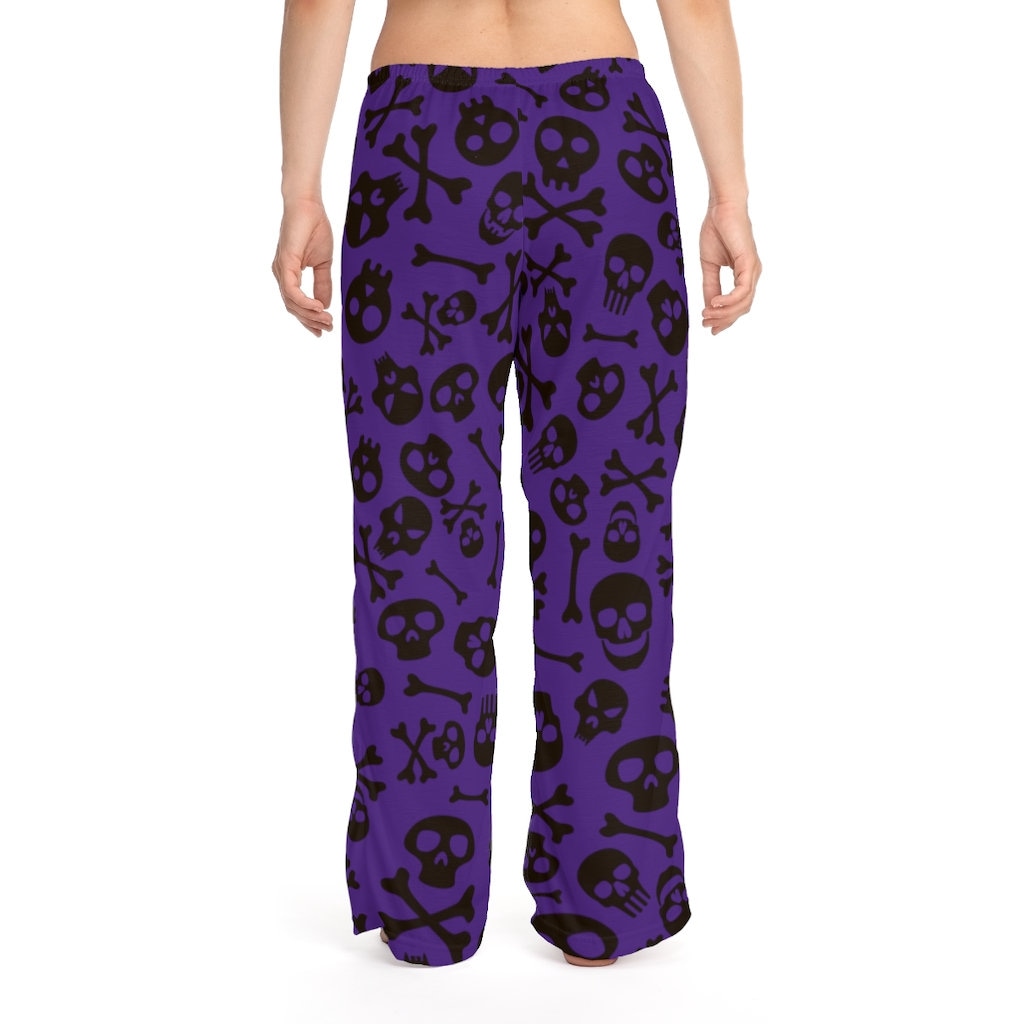 Skull & Bones PJ Pants Halloween PJ Pants Gothic Purple and Black ...