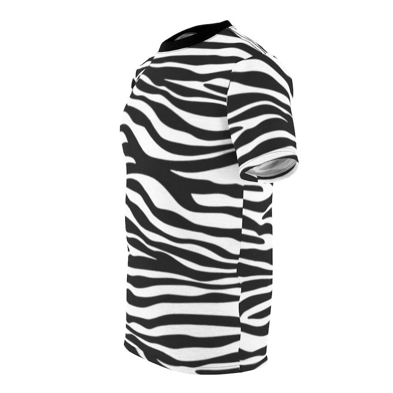 Zebra Print T-shirt: Black & White Striped Polyester Tee - Etsy