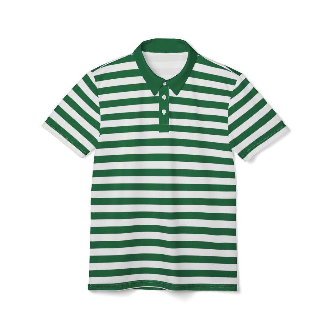 Green Striped Polo Green & White Striped Polo Shirt Striped Short ...