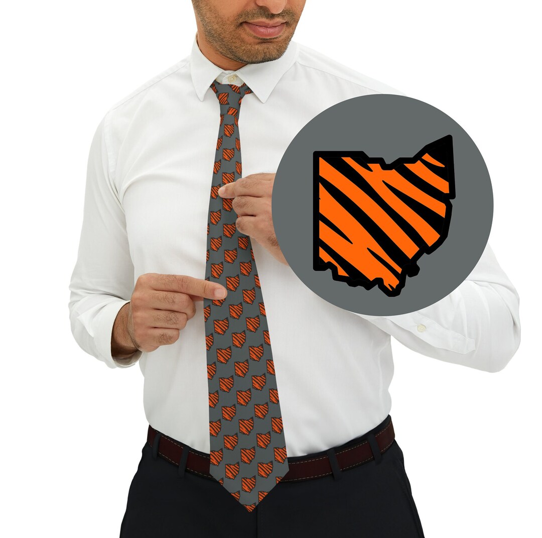 Ohio Necktie Ohio State Tie Orange & Black Necktie Bengal Tiger Tie ...