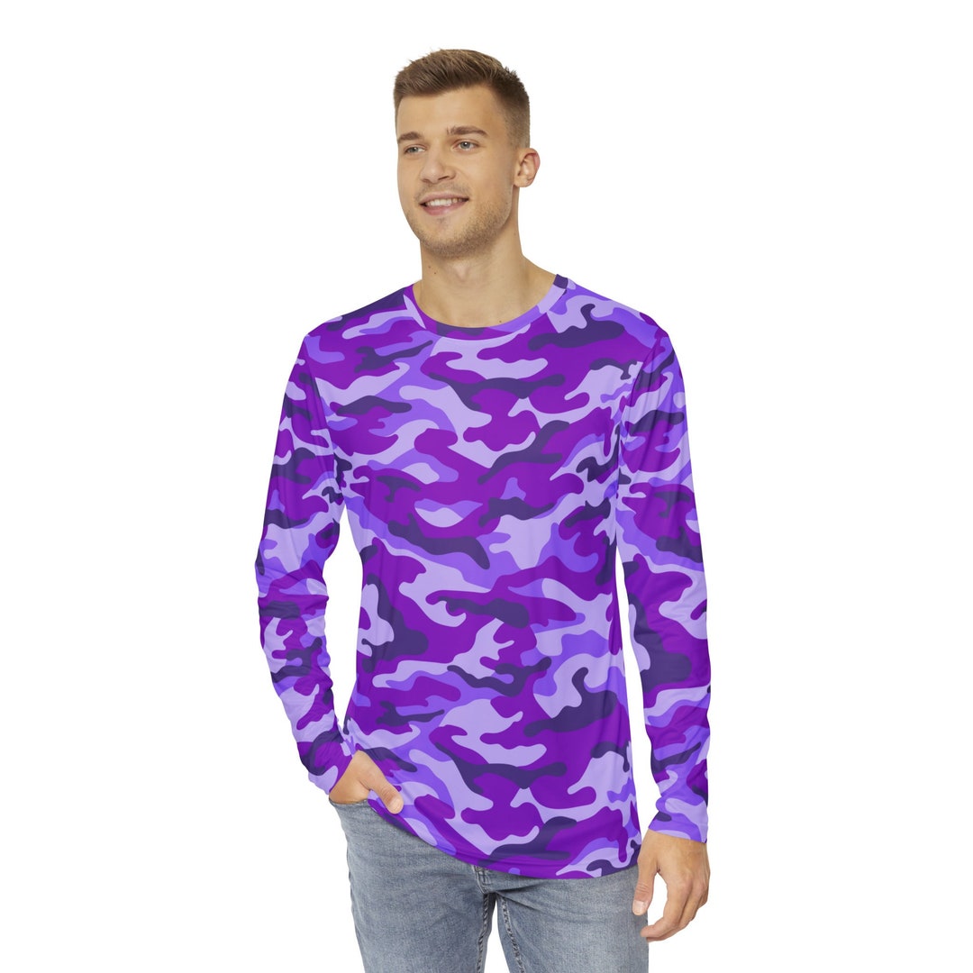 Purple Camo T-shirt Men's Long Sleeve Purple Camo T-shirt Camo ...