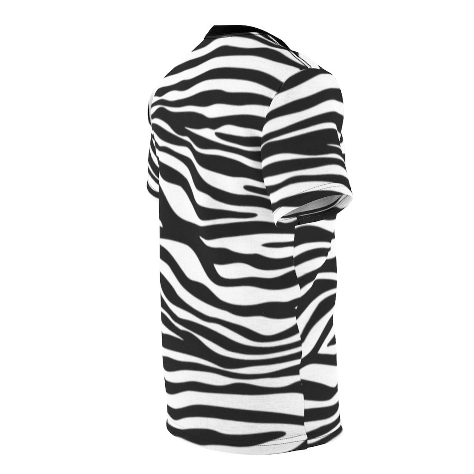 Zebra Print T-shirt: Black & White Striped Polyester Tee - Etsy