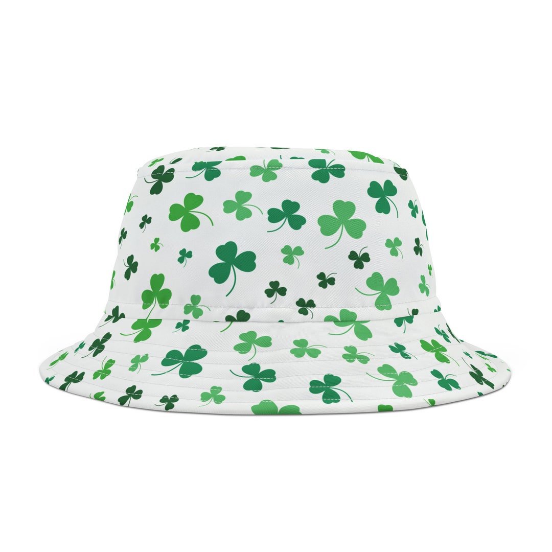 Clover Bucket Hat St. Patrick's Day Hat Irish Bucket Hat Green & White ...
