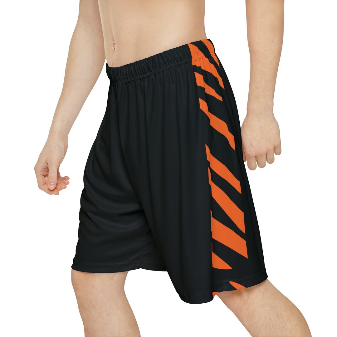 Bengal Tiger Striped Shorts Cincinnati Shorts Men's Football Fan Shorts ...