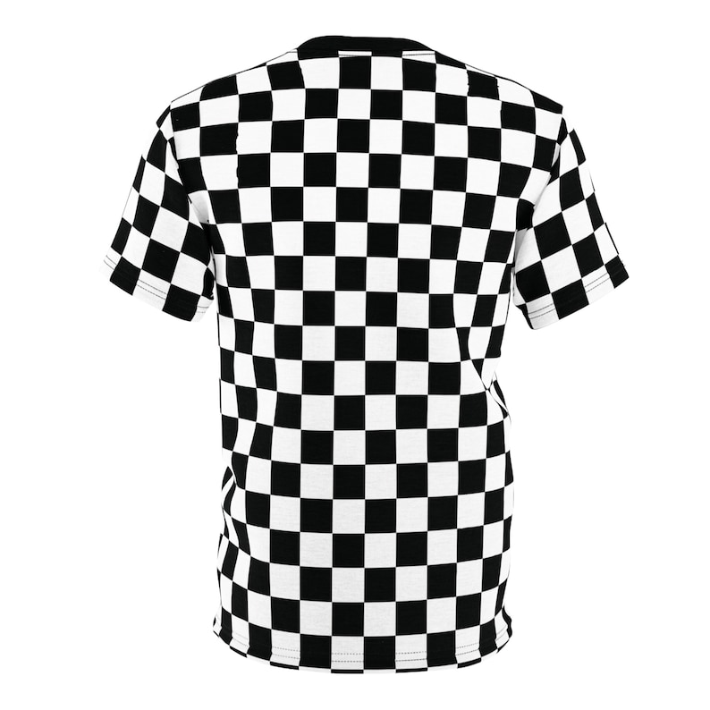 Checkerboard T-shirt Black & White T-shirt Unisex Short Sleeve ...