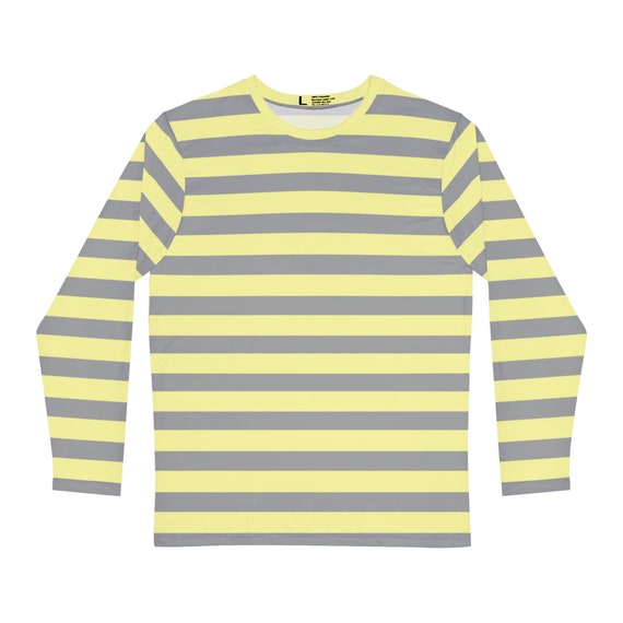 Grey Yellow Striped T Shirt