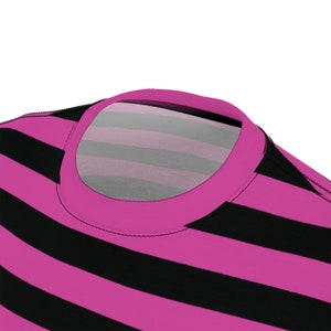 Pink Striped T-shirt Pink & Black Striped Gothic T-shirt Emo Punk ...