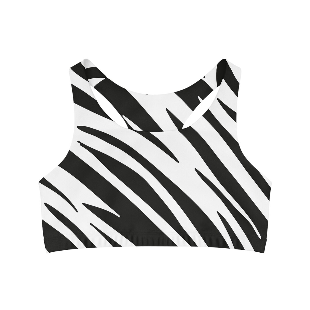 Tiger Stripe Sports Bra Black & White Sports Bra Cincinnati Whiteout ...