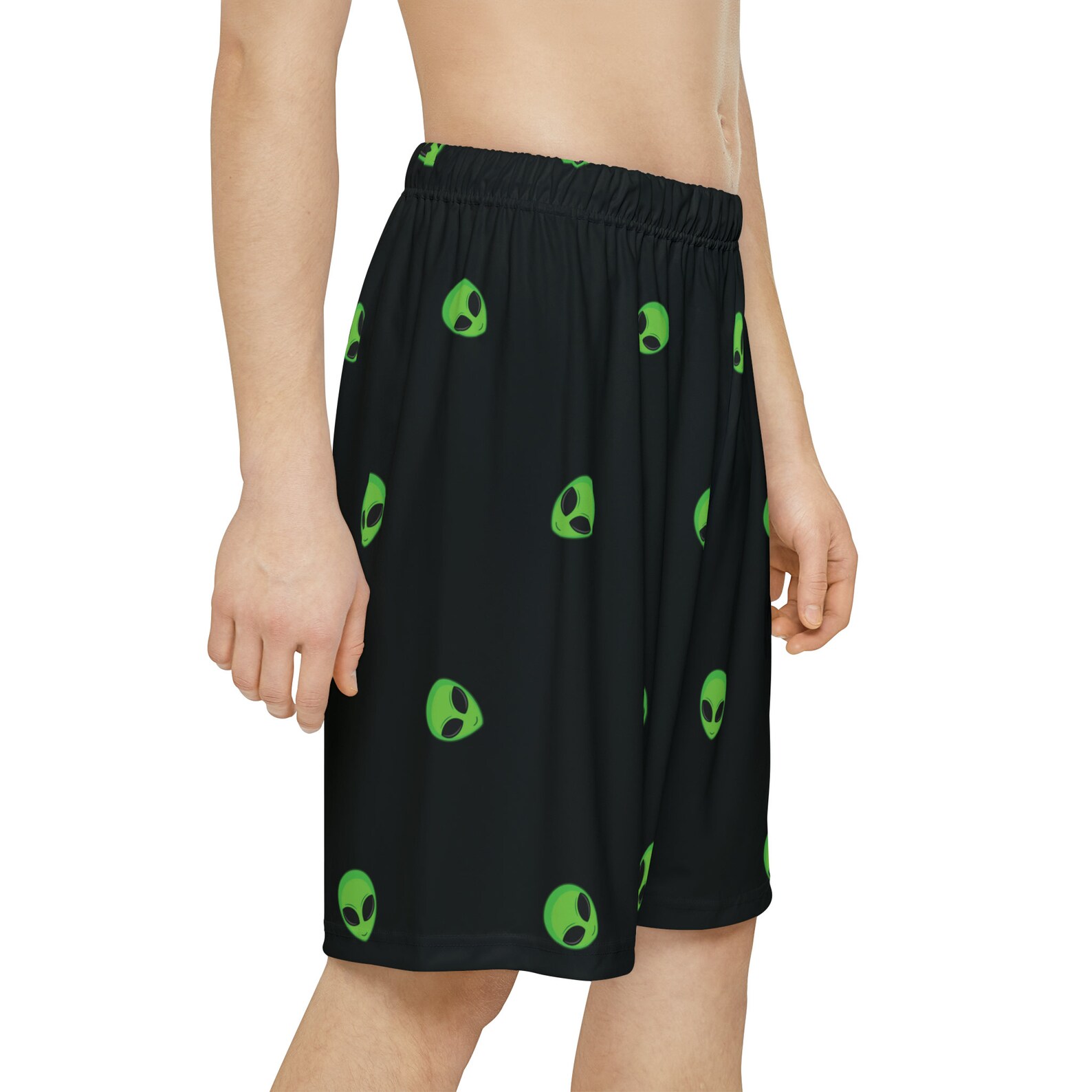 Men's Alien Shorts Alien Face Green & Black Shorts - Etsy
