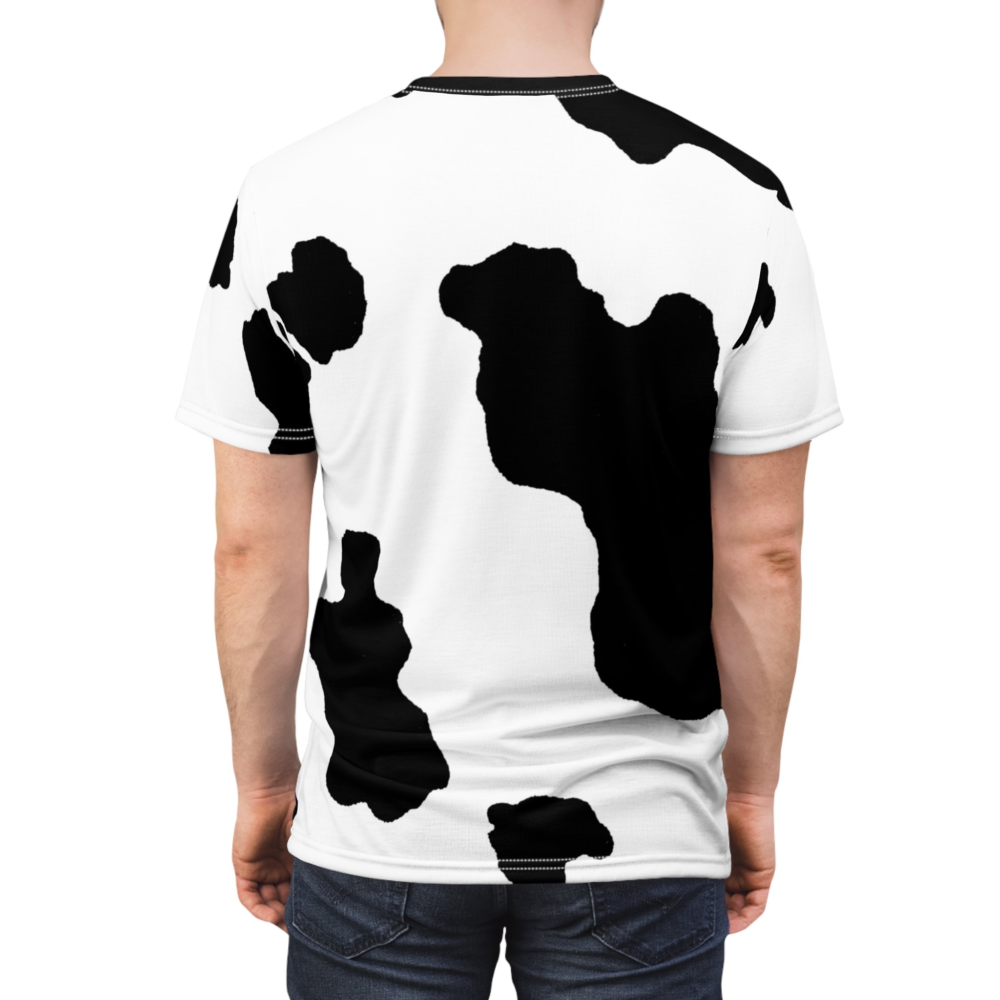Camiseta con estampado de vaca Camiseta blanca y negra Camiseta con ...