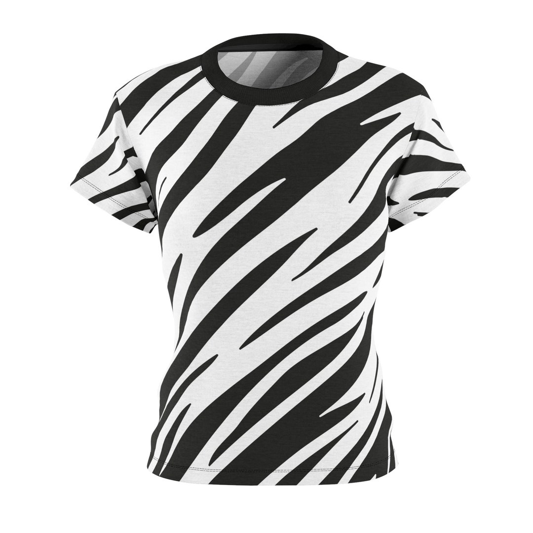 White Tiger Striped T-shirt: Women's Black & White Bengal Tee - Etsy