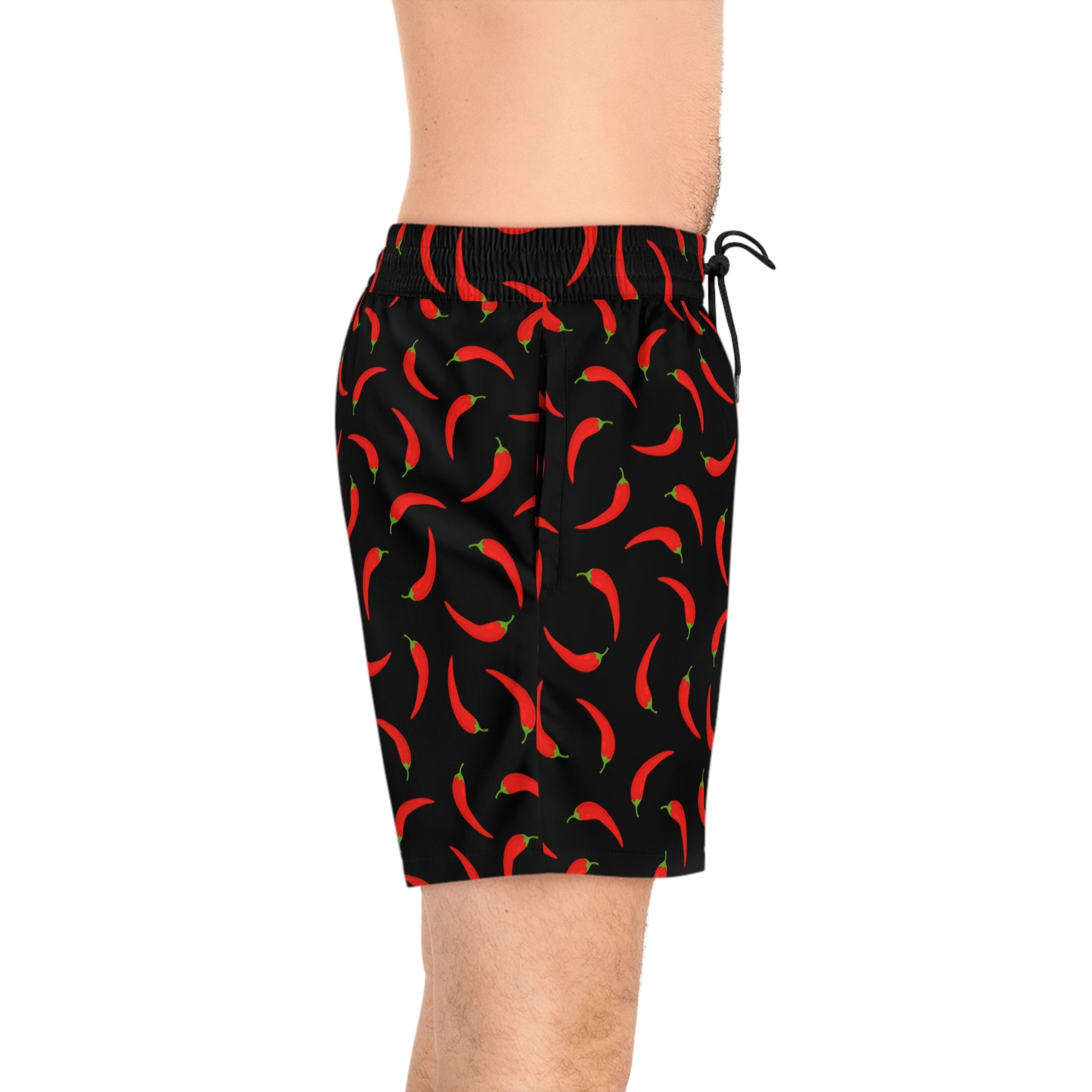 Chili Pepper Swim Trunks Red & Black Swim Trunks Funny Gift Idea Men's ...