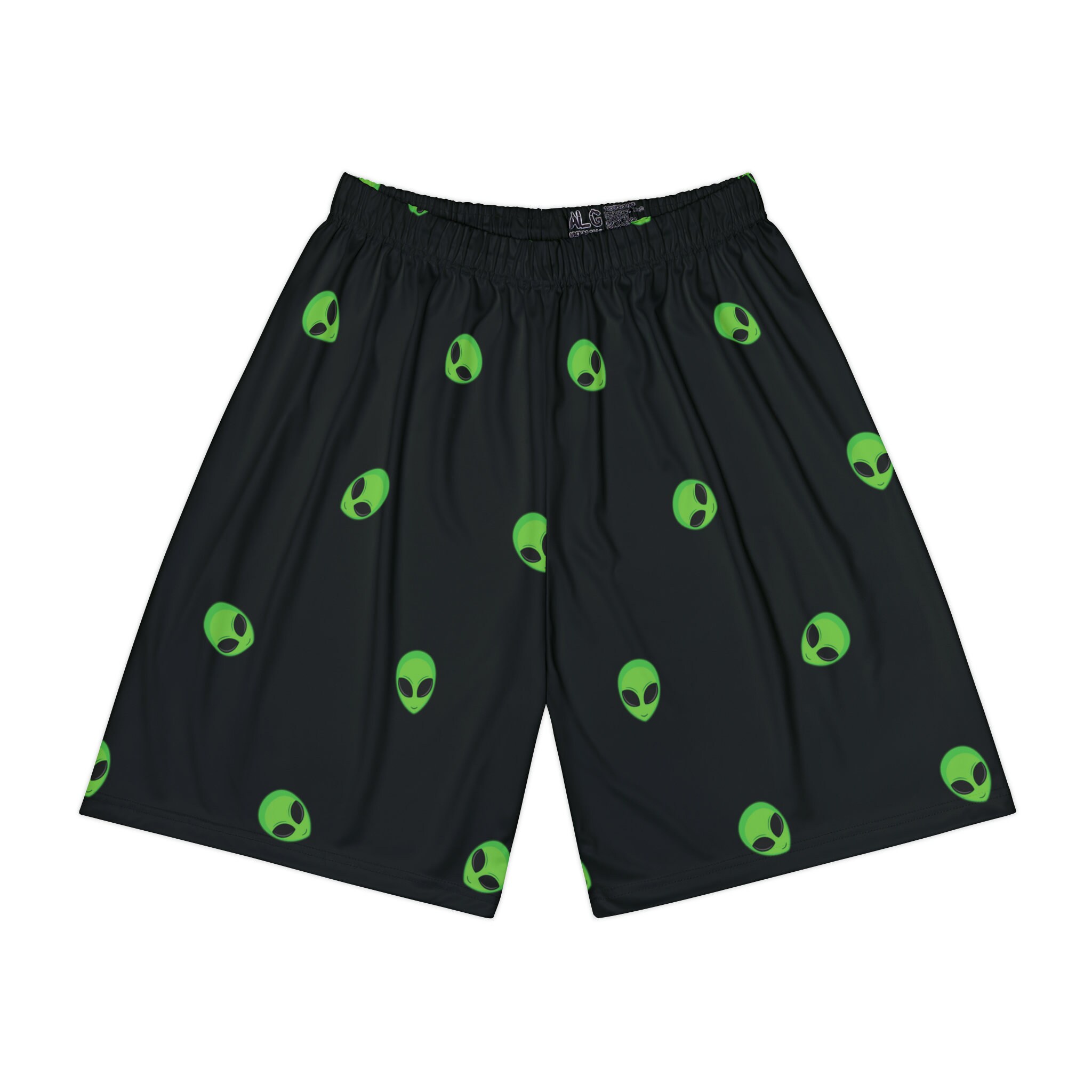Men's Alien Shorts Alien Face Green & Black Shorts - Etsy