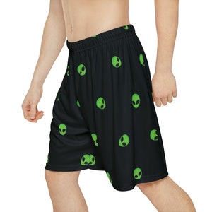 Men's Alien Shorts Alien Face Green & Black Shorts - Etsy