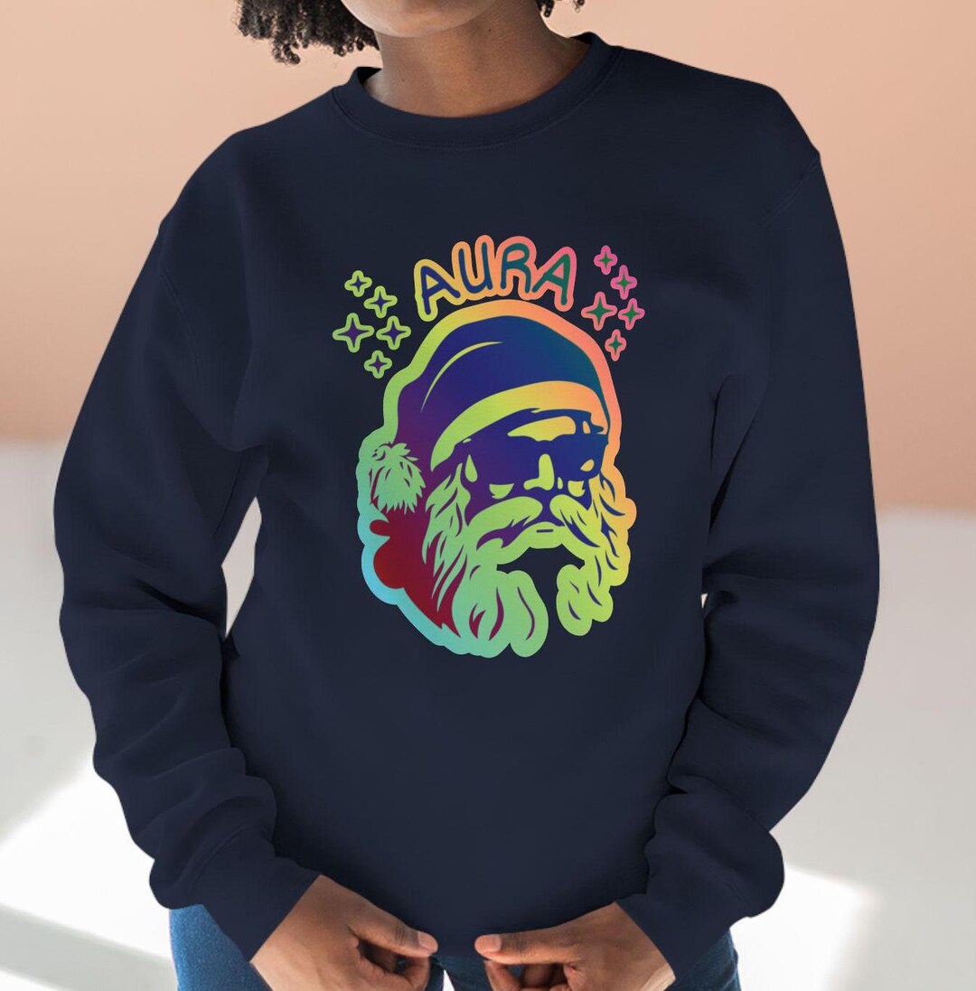 Aura Santa Sweatshirt Christmas Sweatshirt Hologram Sweatshirt Trendy ...