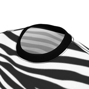 Zebra Print T-shirt: Black & White Striped Polyester Tee - Etsy