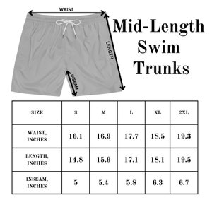 Heart Swim Trunks Red & White Swim Shorts Valentine's Day Swimsuit Men ...