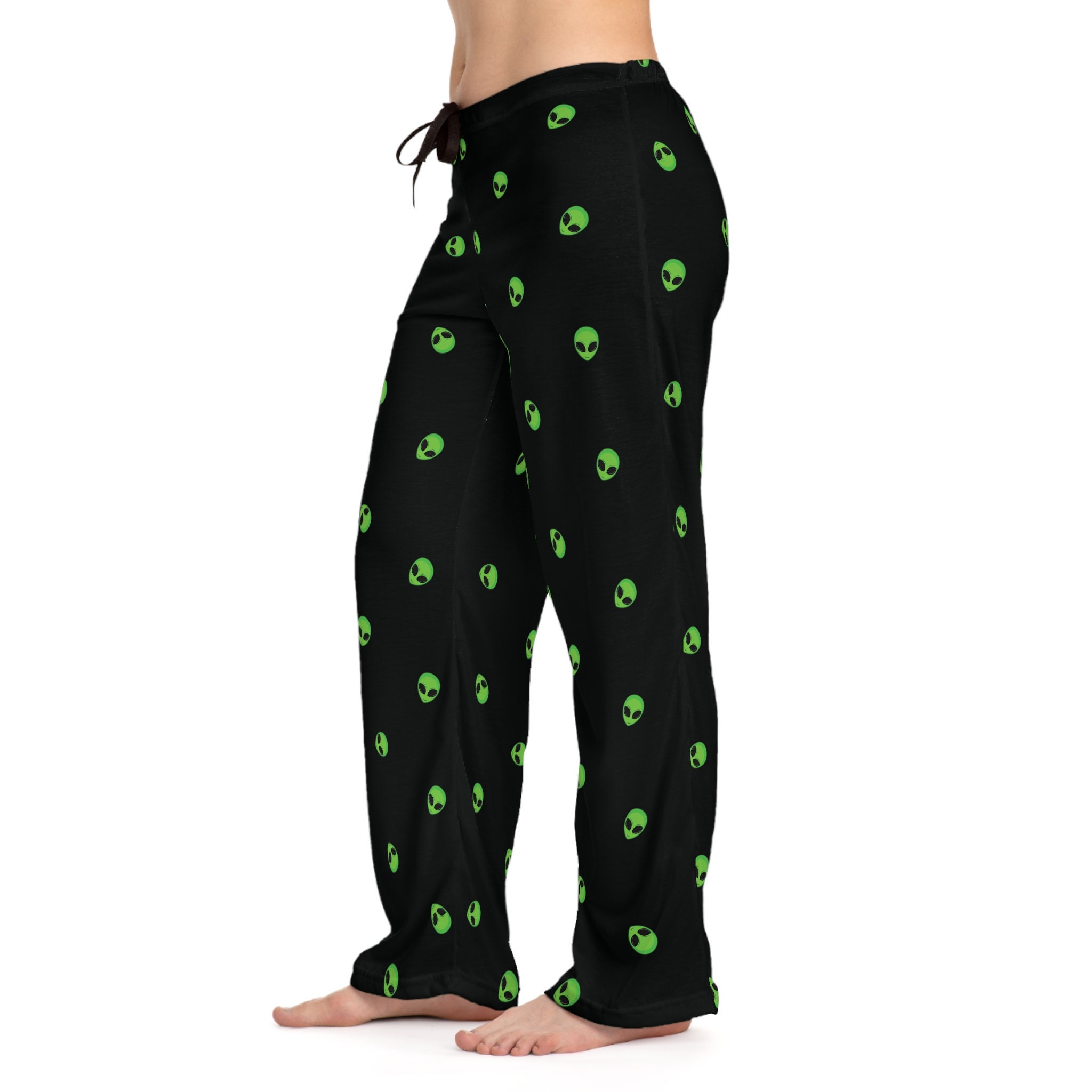 Alien PJ Pants Green & Black Alien Pajama Pants Women's Alien Pj's ...