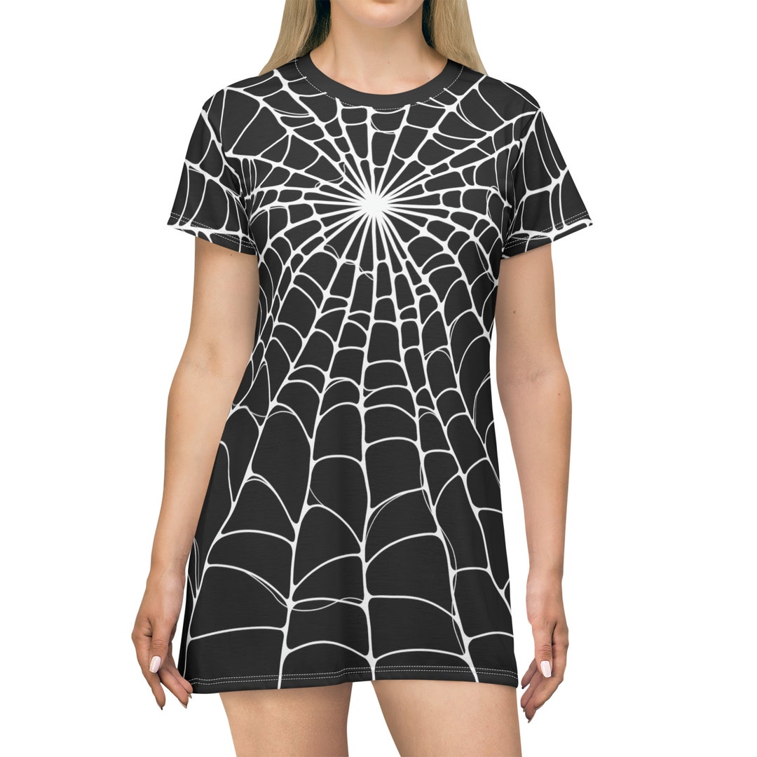 Spiderweb Dress Black & White Dress Halloween Dress Gothic Spiderweb ...