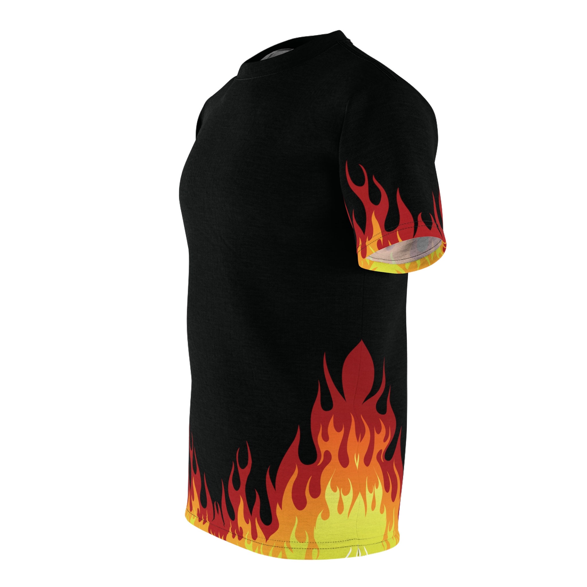 Flame T-shirt: Red & Black Fire All Over Print - Etsy