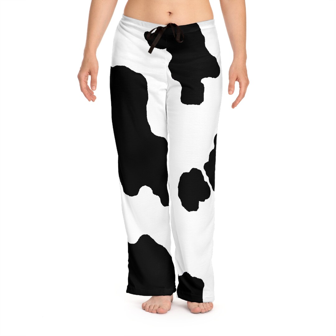 Cow Print PJ Pants Black & White Pj's Women's Cow - Etsy