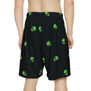 Men's Alien Shorts Alien Face Green & Black Shorts - Etsy