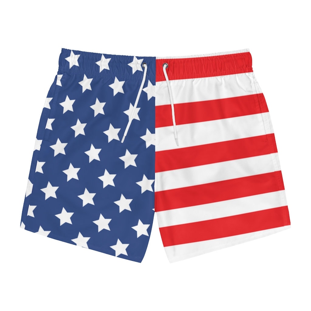 American Flag Swim Shorts Men
