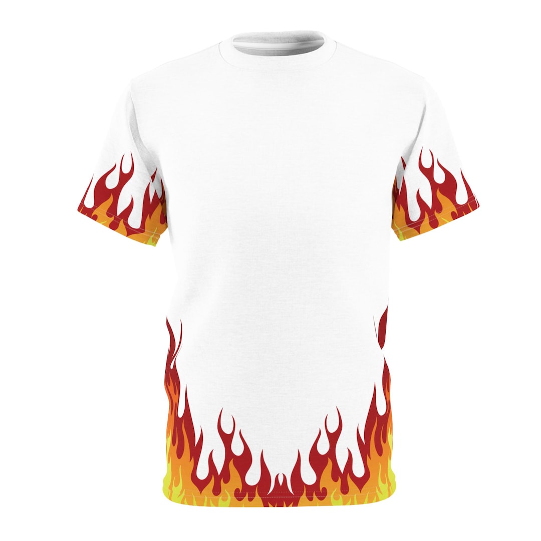 Flame T-shirt: Hot Fire Graphic Print, AOP Retro Style - Etsy