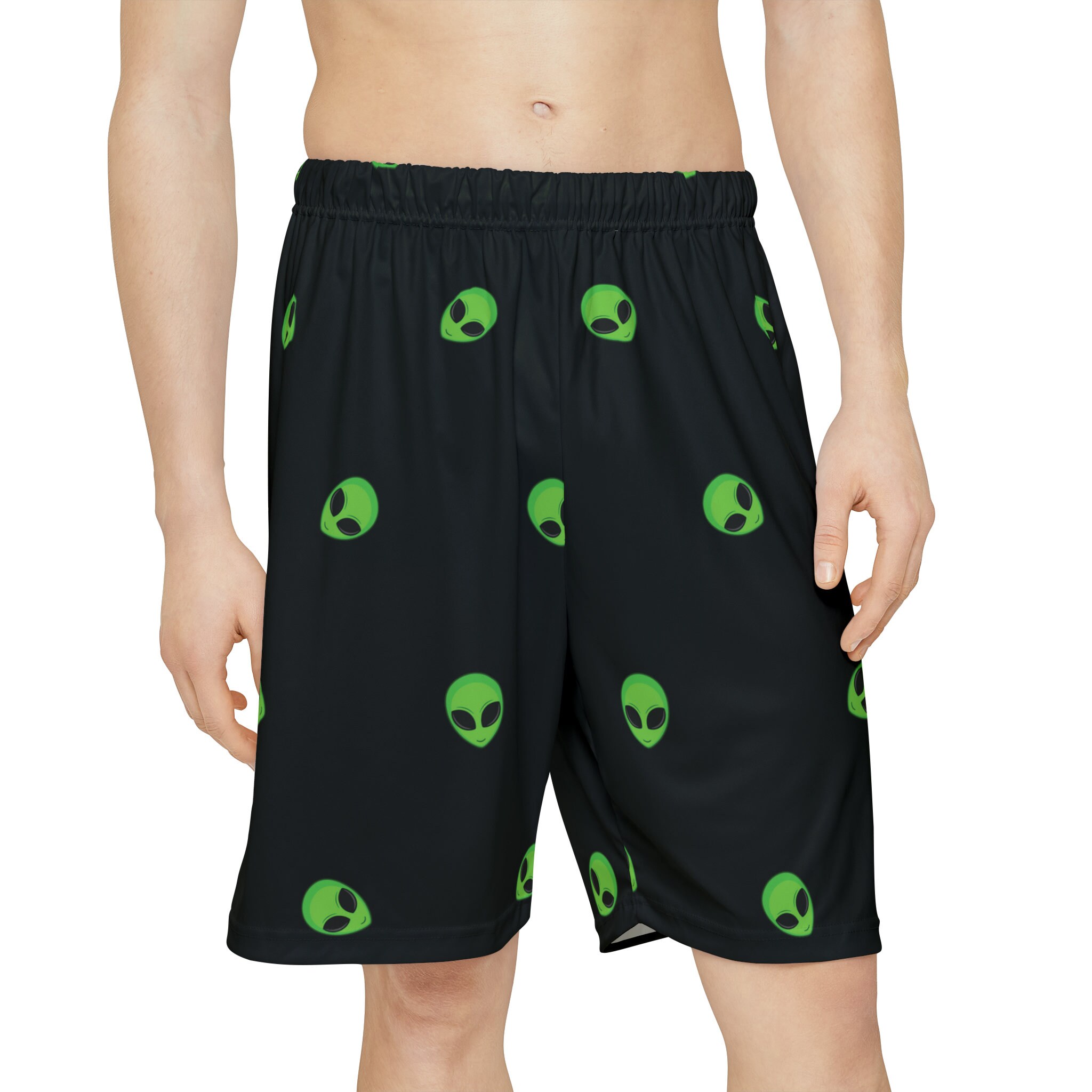 Men's Alien Shorts Alien Face Green & Black Shorts - Etsy