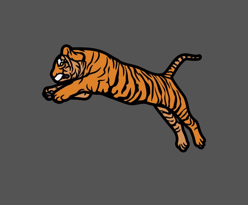 Tiger Necktie Jumping Bengal Tiger Tie Cincinnati Necktie - Etsy