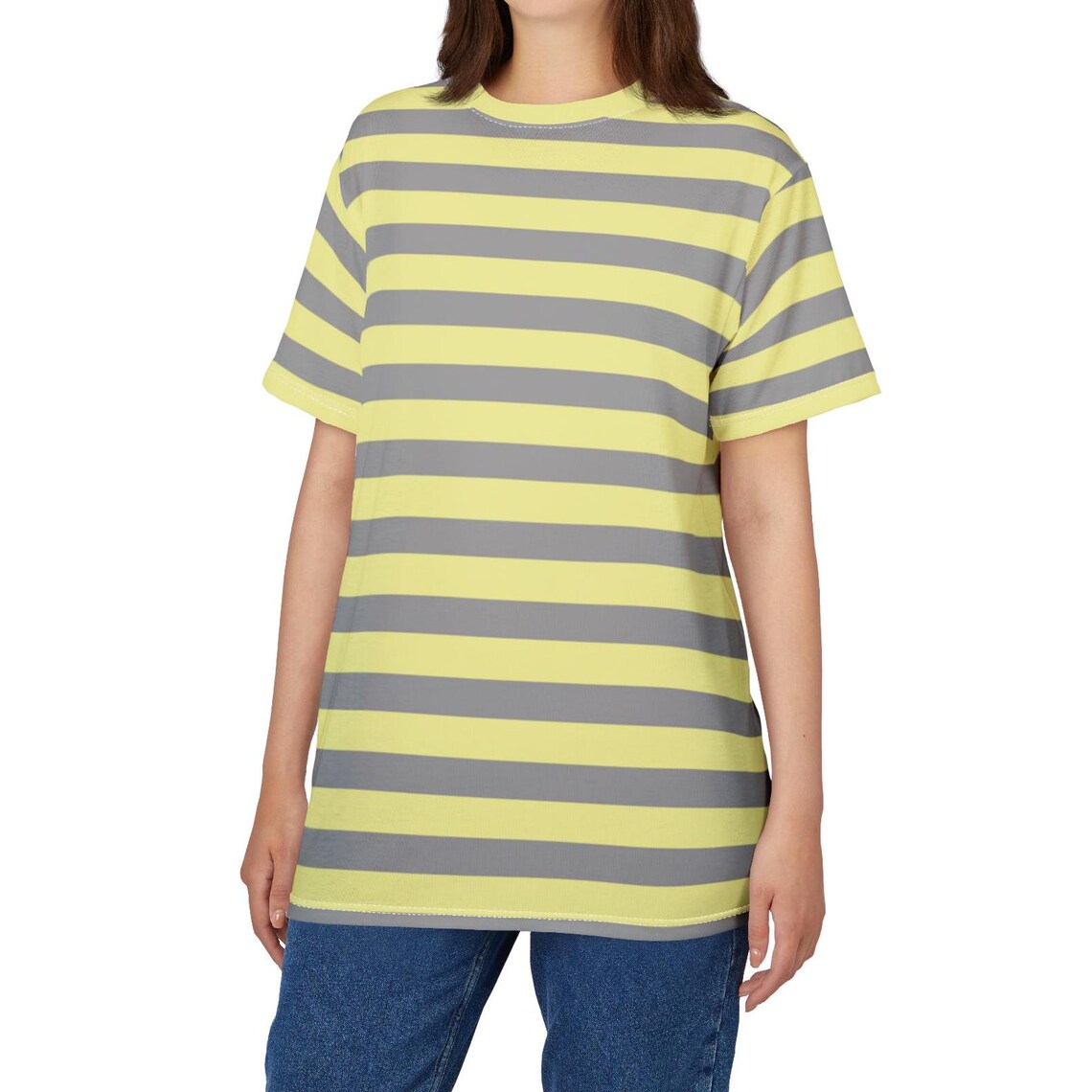 Yellow Striped T-shirt: Retro Y2K Style - Etsy