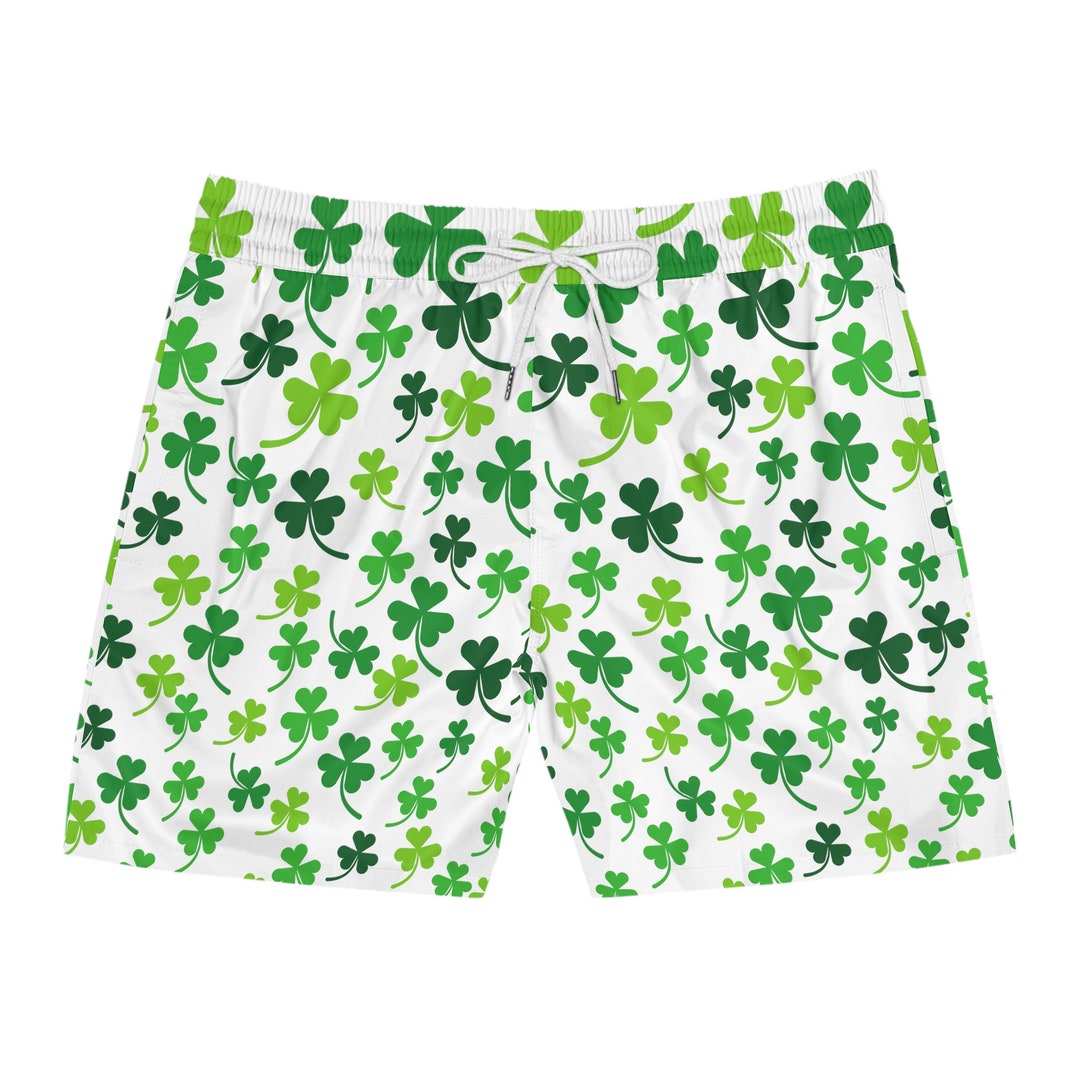 Clover Leaf Swim Trunks Shamrock Swim Shorts St Patricks Etsy
