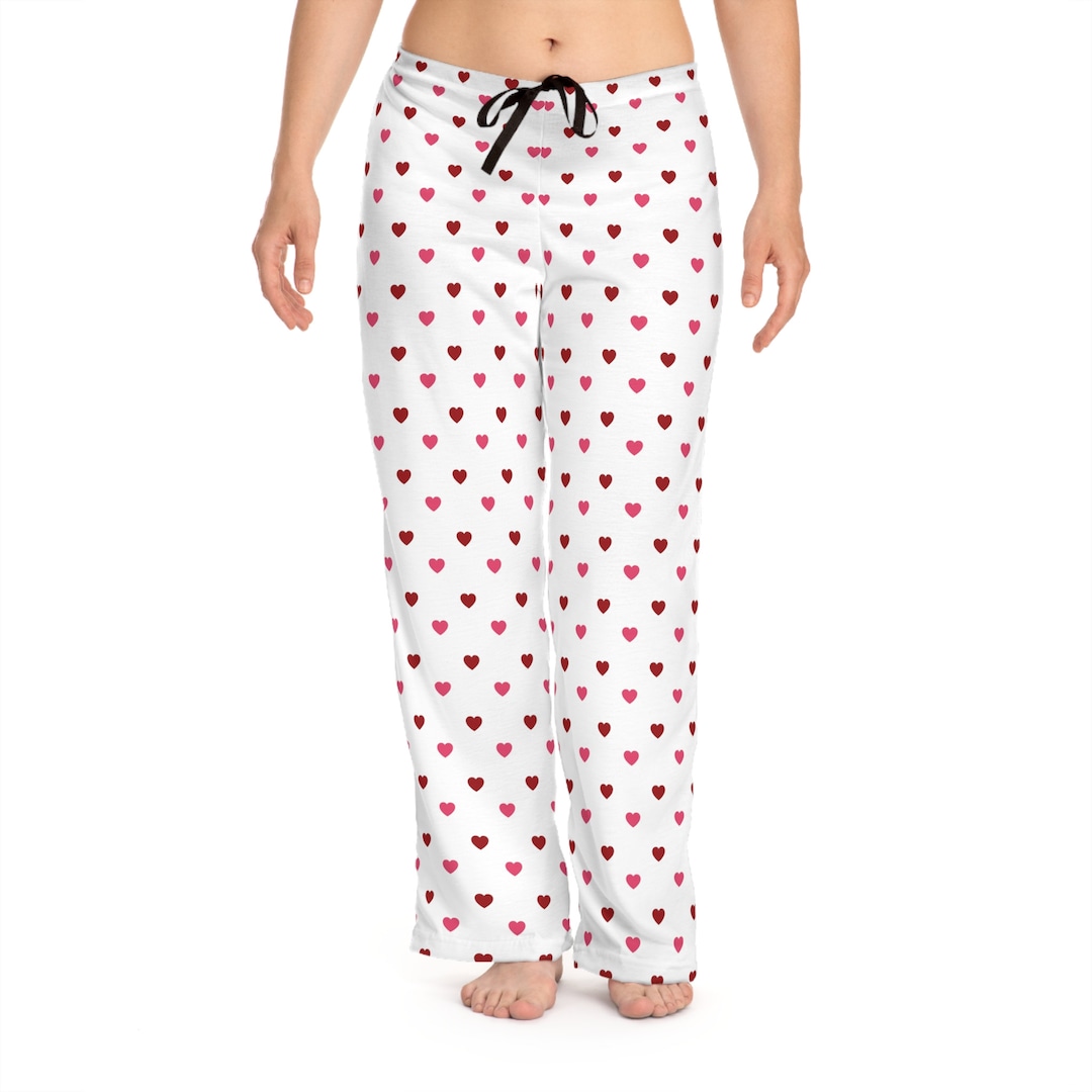 Valentine's Day PJ Pants Red & Pink Heart Pajama Pants Women's Heart Pj ...