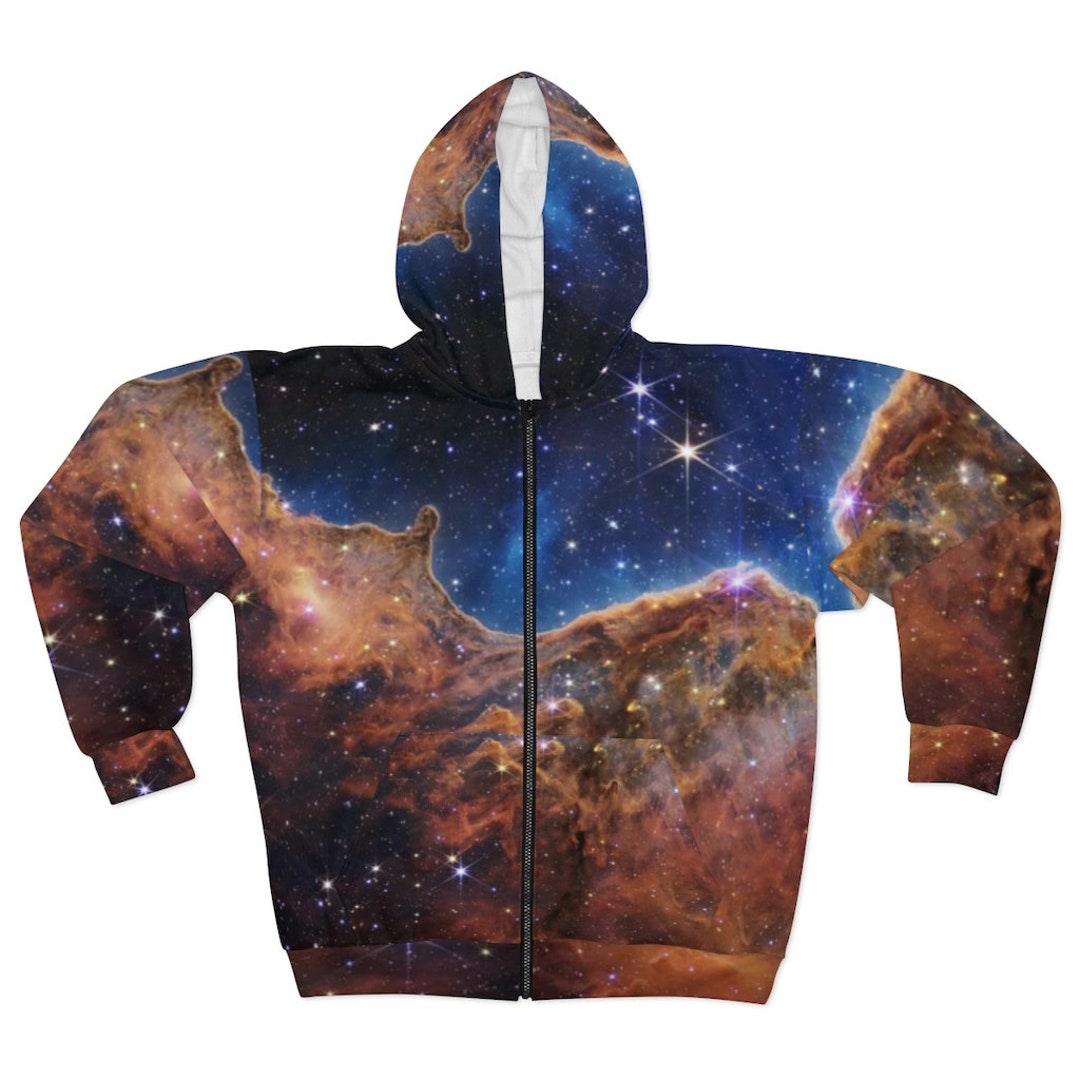 Star Zip Hoodie Carina Nebula Hoodie JWST Zip Hoodie Universe Jacket ...