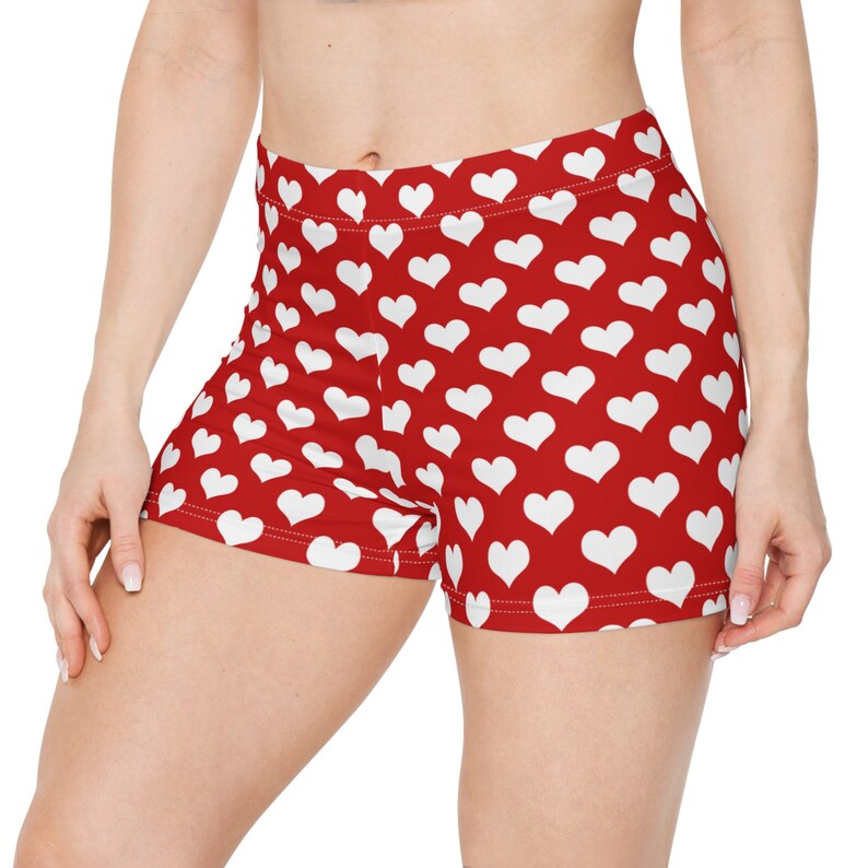 Heart Booty Shorts Red Booty Shorts Cute Valentines Day Etsy