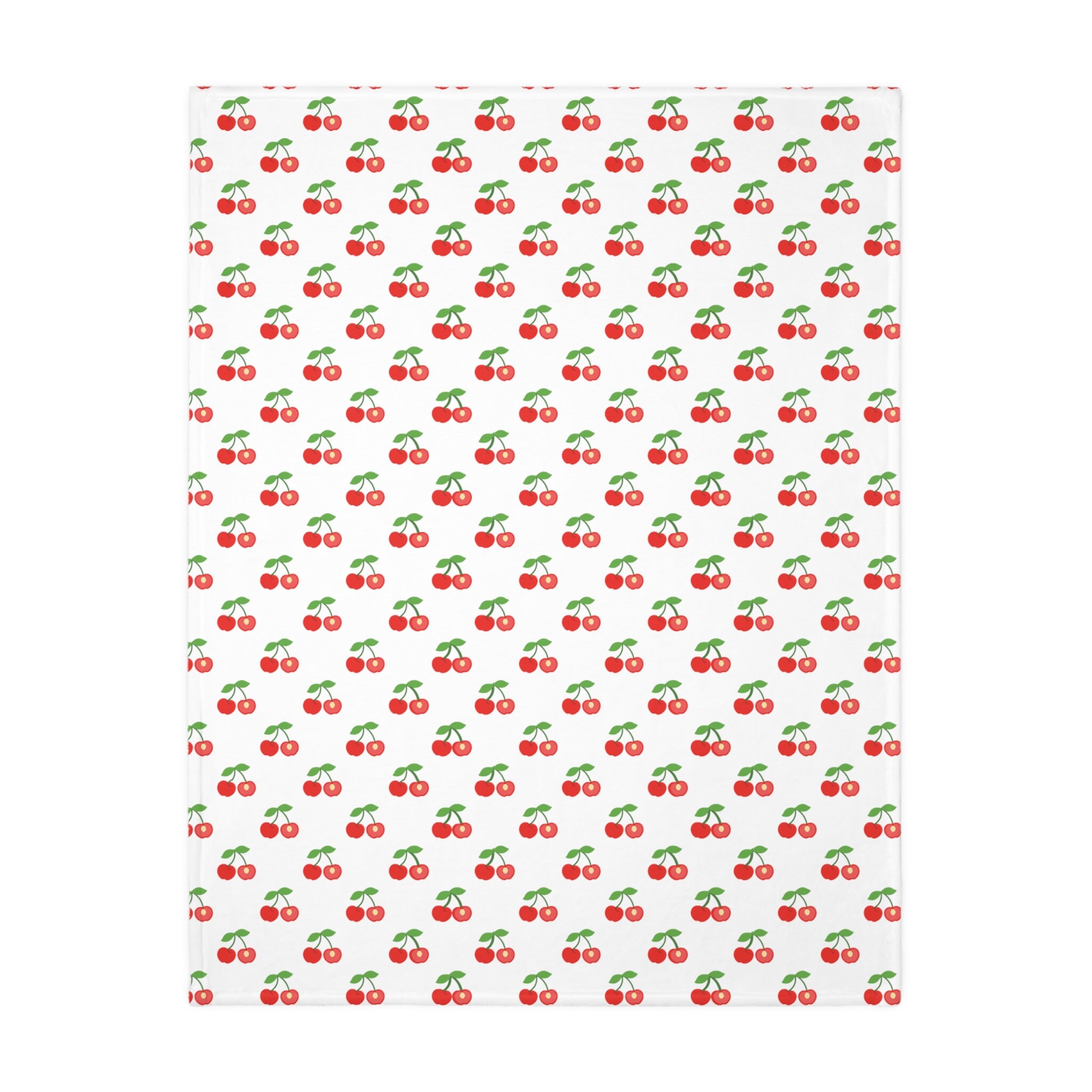 Cherry Blanket Red Cherries Throw Blanket Cherry Bedding Cherry Pattern ...
