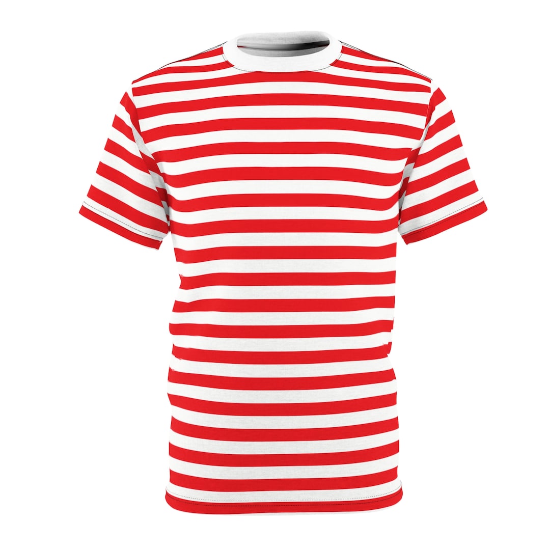 Red Striped Shirt Red & White T-shirt Christmas Striped Shirt Short ...