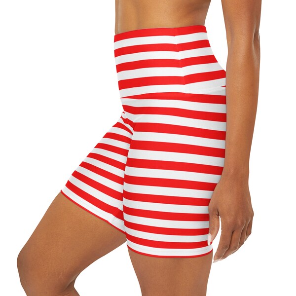 Red and White Striped Shorts - Etsy