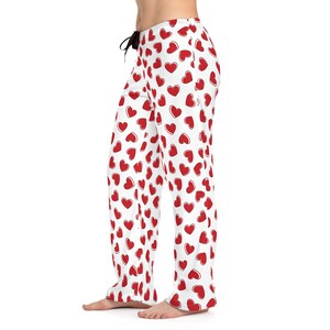Valentine's Day PJ Pants Red & White Heart Pajama Pants Women's Heart ...