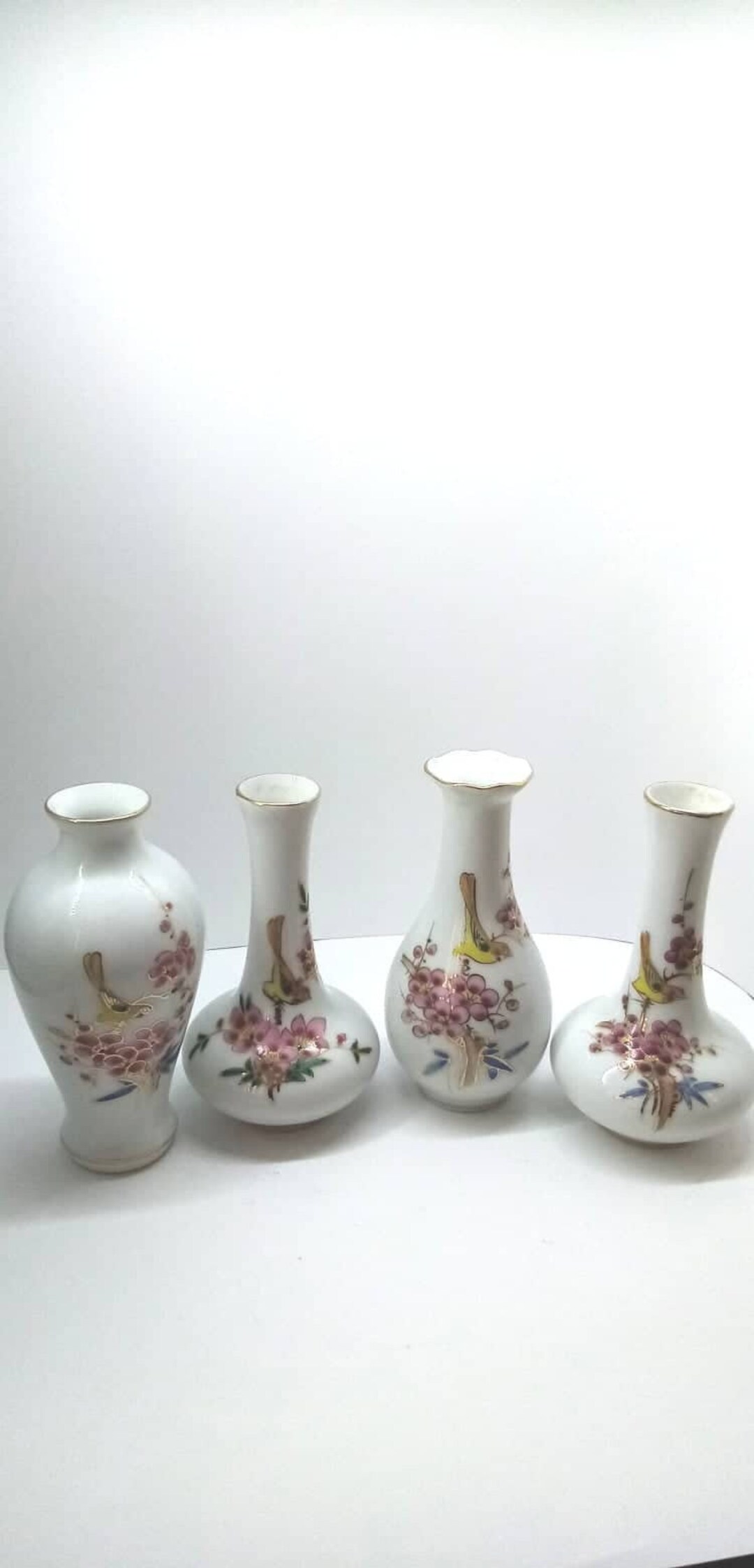 Rare Vintage Set of Fine Authentic Chinese Floral Porcelain Decorated ...