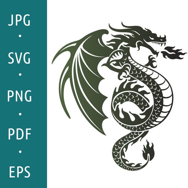 Fire Breathing Dragon Svg - Etsy