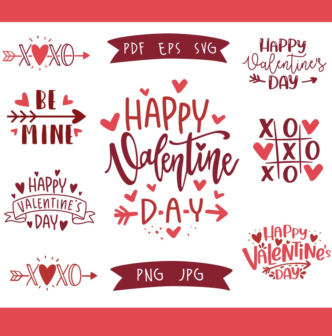XOXO SVG, Happy Valentine's Day Svg Bundle, Love SVG, Valentine ...