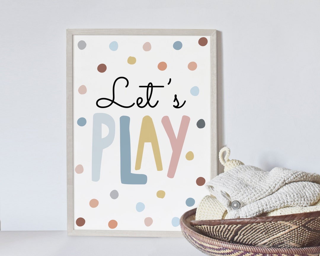 Nursery Wall Art Play Room Poster Let's Play Printable - Etsy