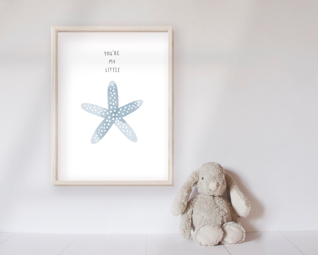 Blue Starfish Print, Ocean Nursery Decor, You're My Little Star ...