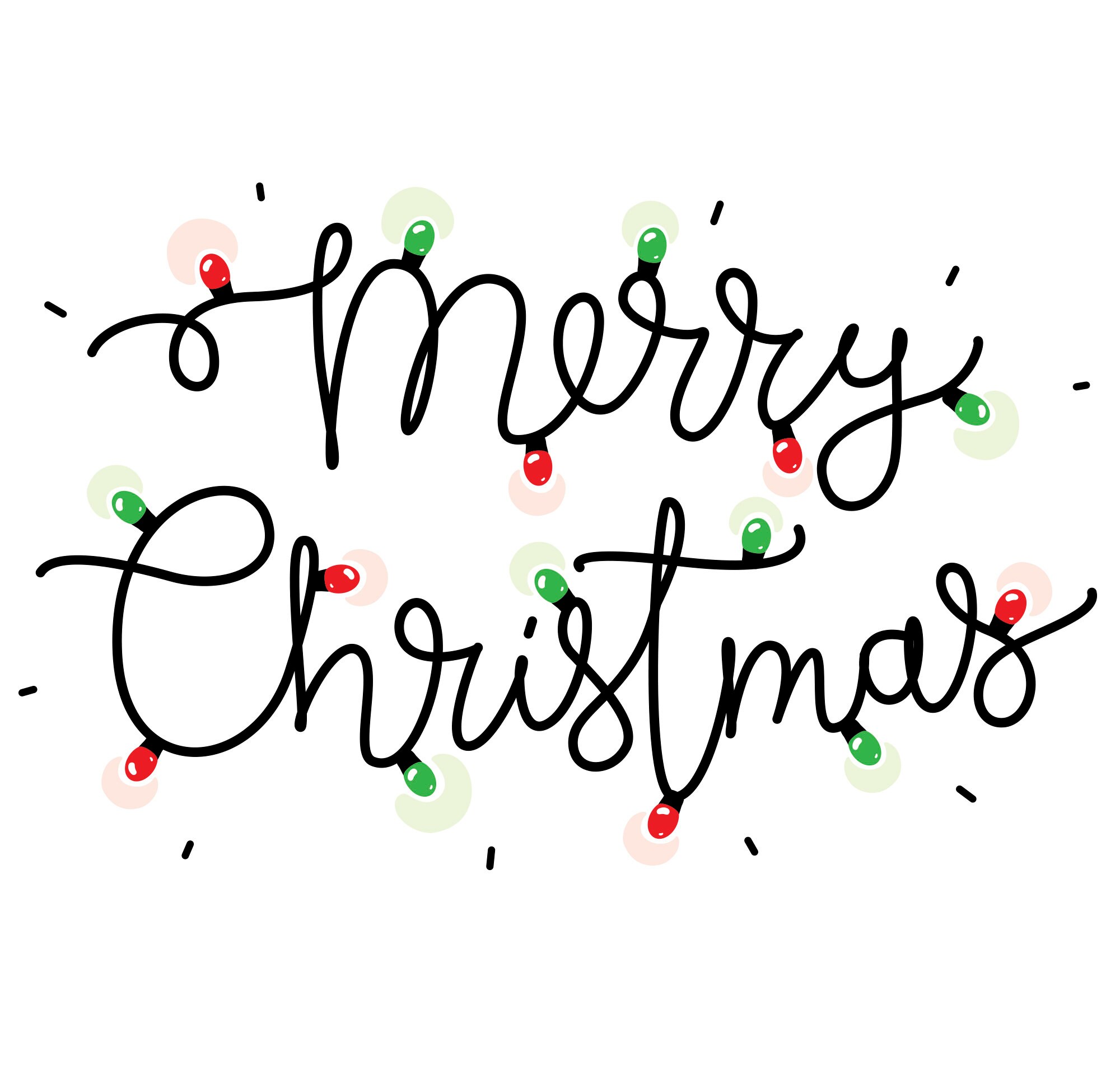 Merry Christmas SVG Vector Printable Graphic, String of Christmas ...