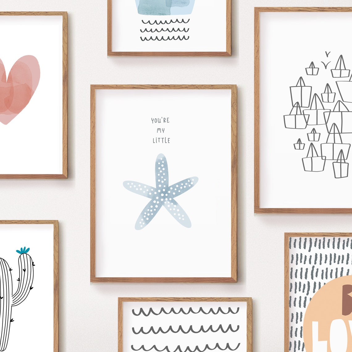 Blue Starfish Print, Ocean Nursery Decor, You're My Little Star ...